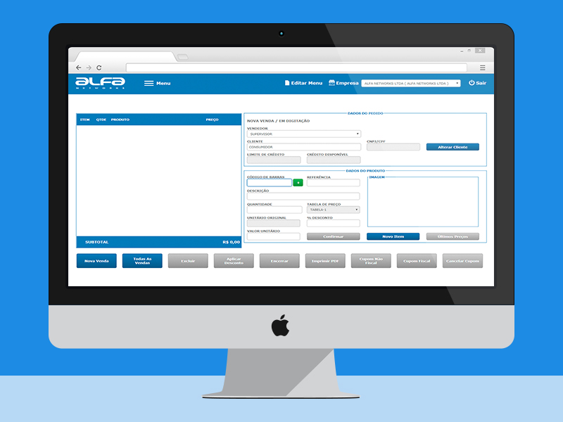 Novo Sistema de Gestão Empresarial (ERP) da Alfa Networks